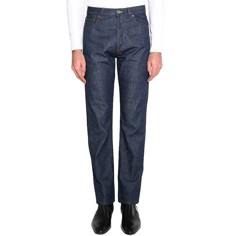 [HUSBANDS PARIS] STRAIGHT HIGH-WAISTED JEANS IN SELVEDGE DENIM - RAW ...