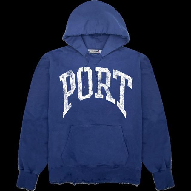 [FIRSTPORT] Weathered PORT Hoodie - Navy - FIRSTPORT | 리켓