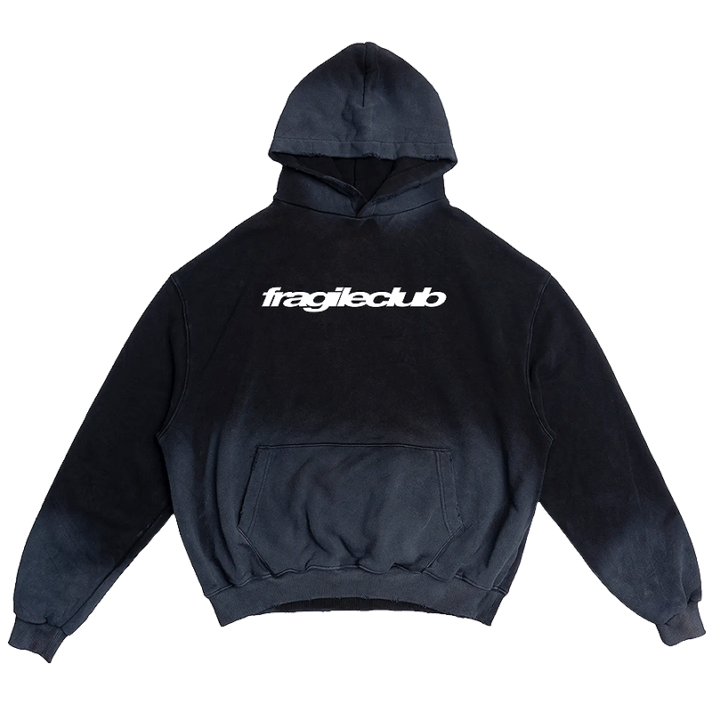 [FRAGILE] Vintage Black Washed Hoodie - FRAGILE | 리켓